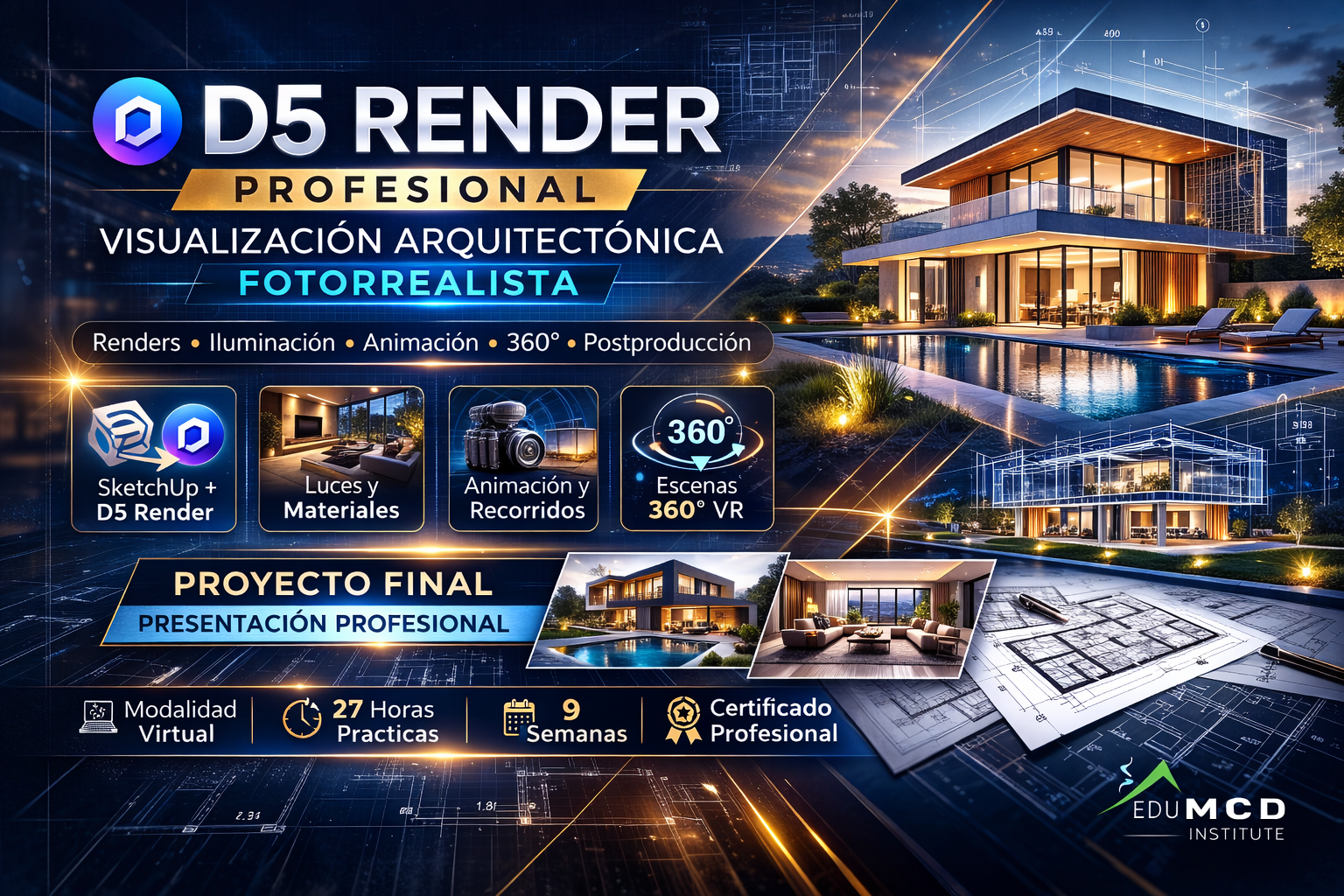 D5 Render Profesional | Curso de Visualización Arquitectónica